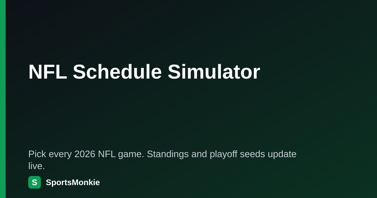 Nfl Schedule Simulator Predict The 2026 Season